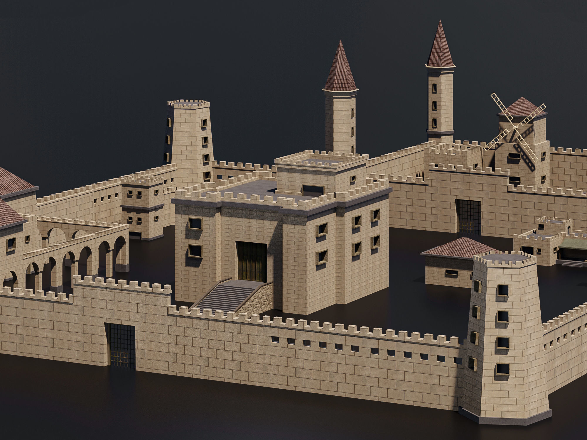 3D model 50 castle Kitbash Pack VR / AR / low-poly | CGTrader