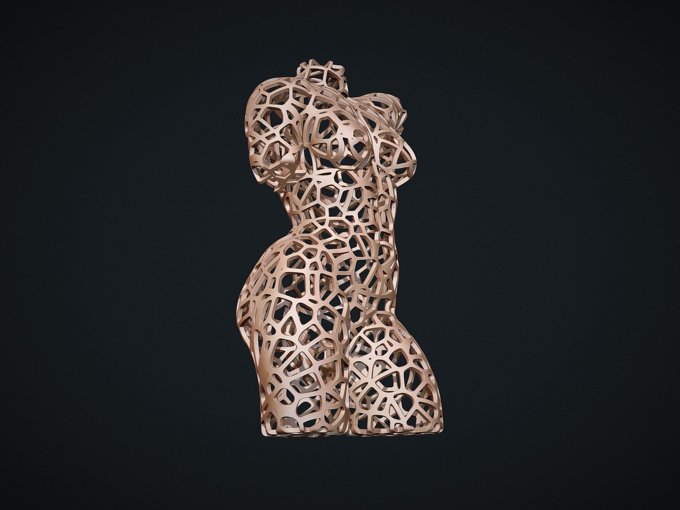 Female Torso Lattice Voronoi 3D model 3D printable | CGTrader