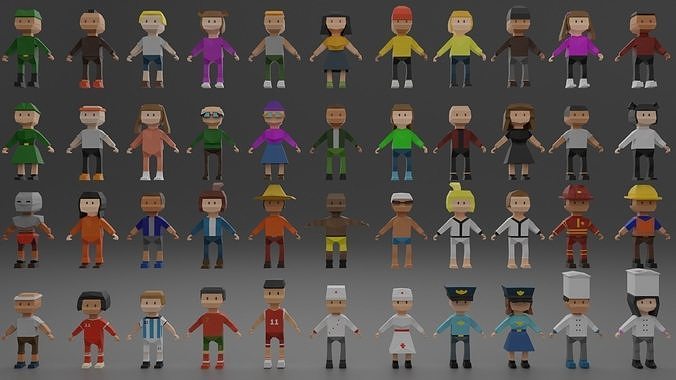 3D model characters VR / AR / low-poly | CGTrader