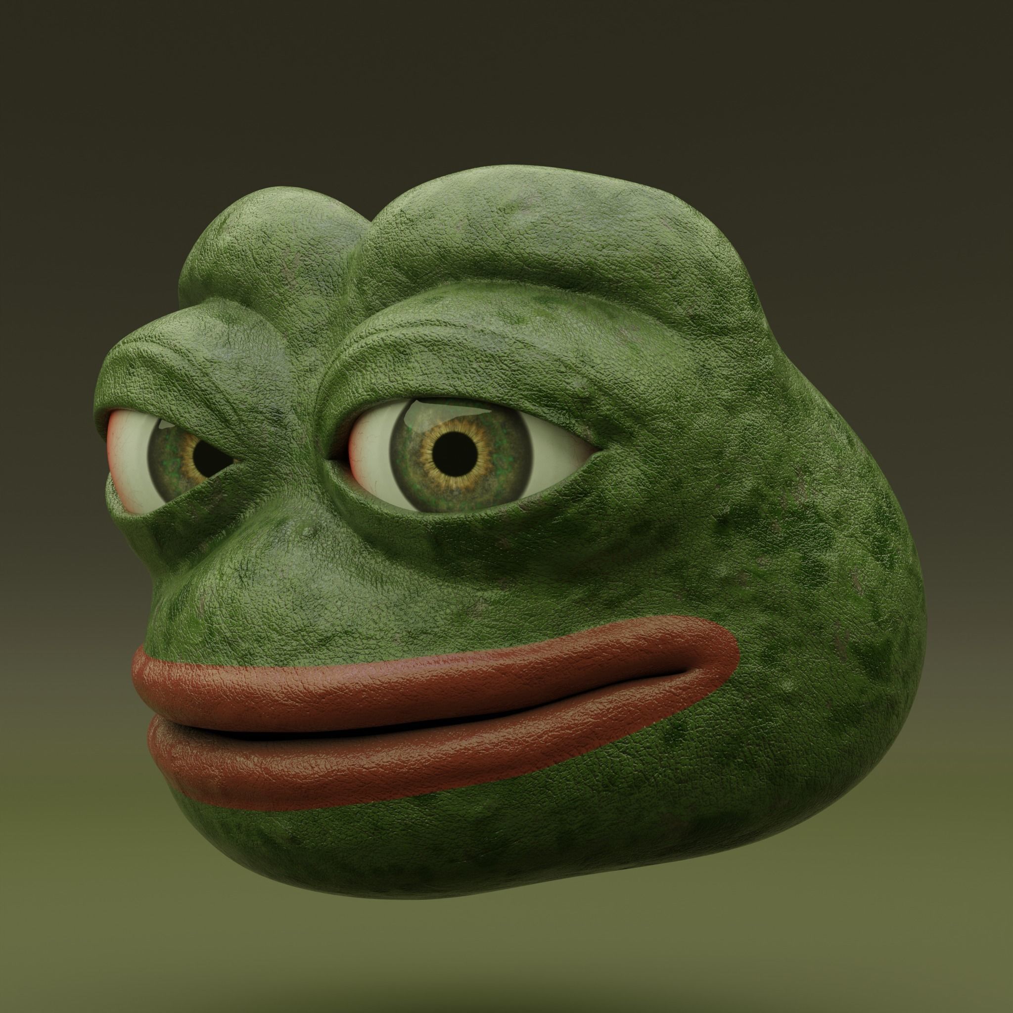 3D model Pepe the Frog Realistic and Cell Shaded - Eye Rig and Shape ...