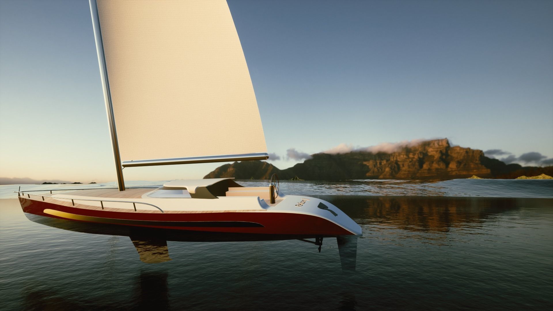 Monohull yacht 3D model | CGTrader