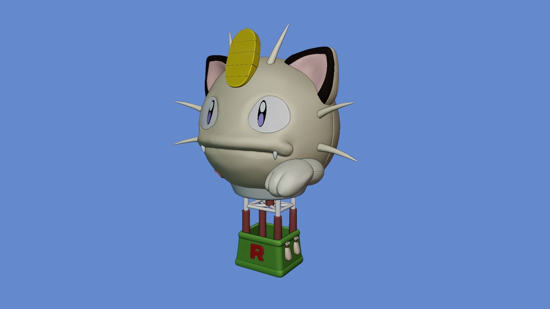 MEOWTH BALLOON ROCKET TEAM POKEMON 3D model 3D printable | CGTrader