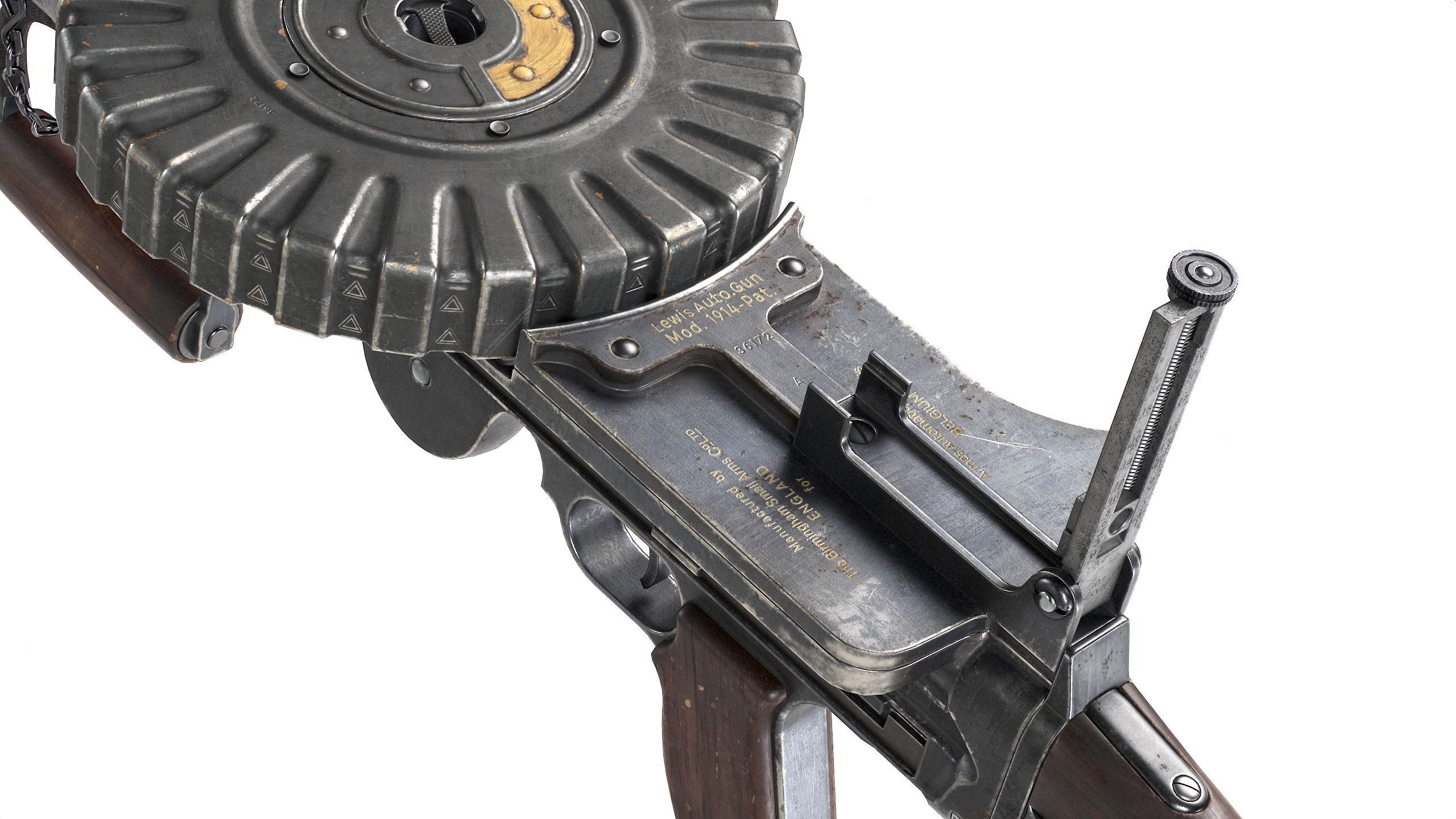 3D model PBR British Lewis Machine Gun VR / AR / low-poly | CGTrader