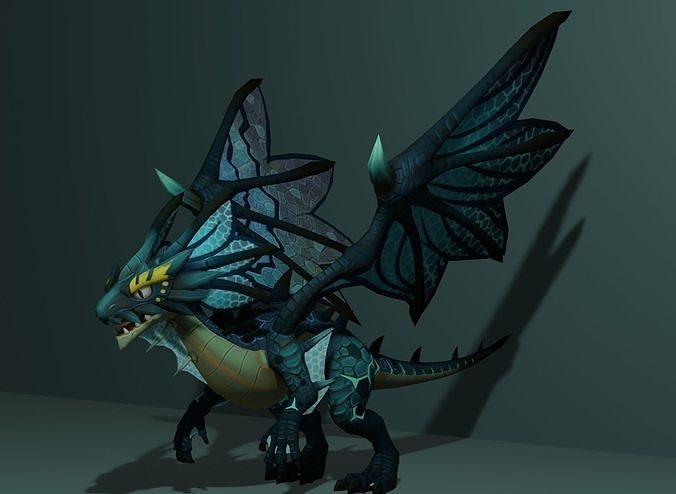 wind dragon 3D model animated rigged | CGTrader