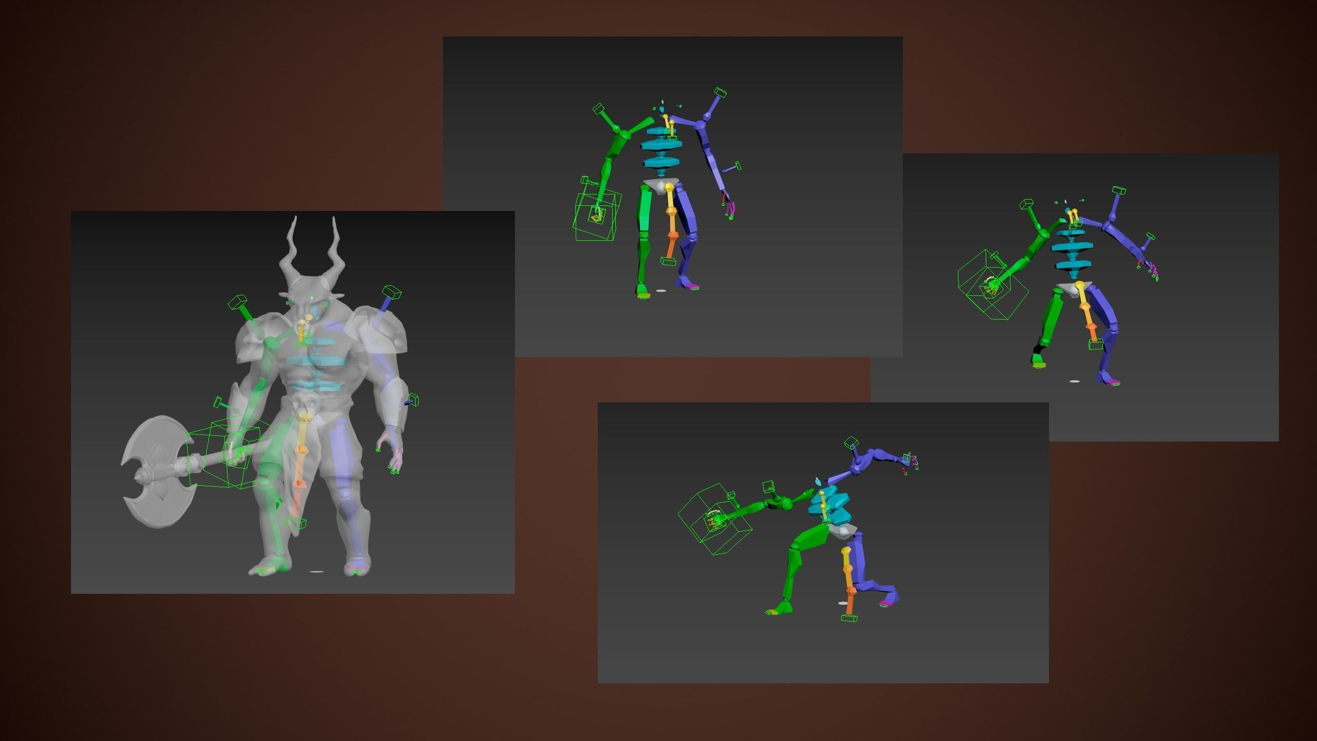 3d Model Gameready Lowpoly Character Minotaur With Rigg And Animations Vr Ar Low Poly Cgtrader