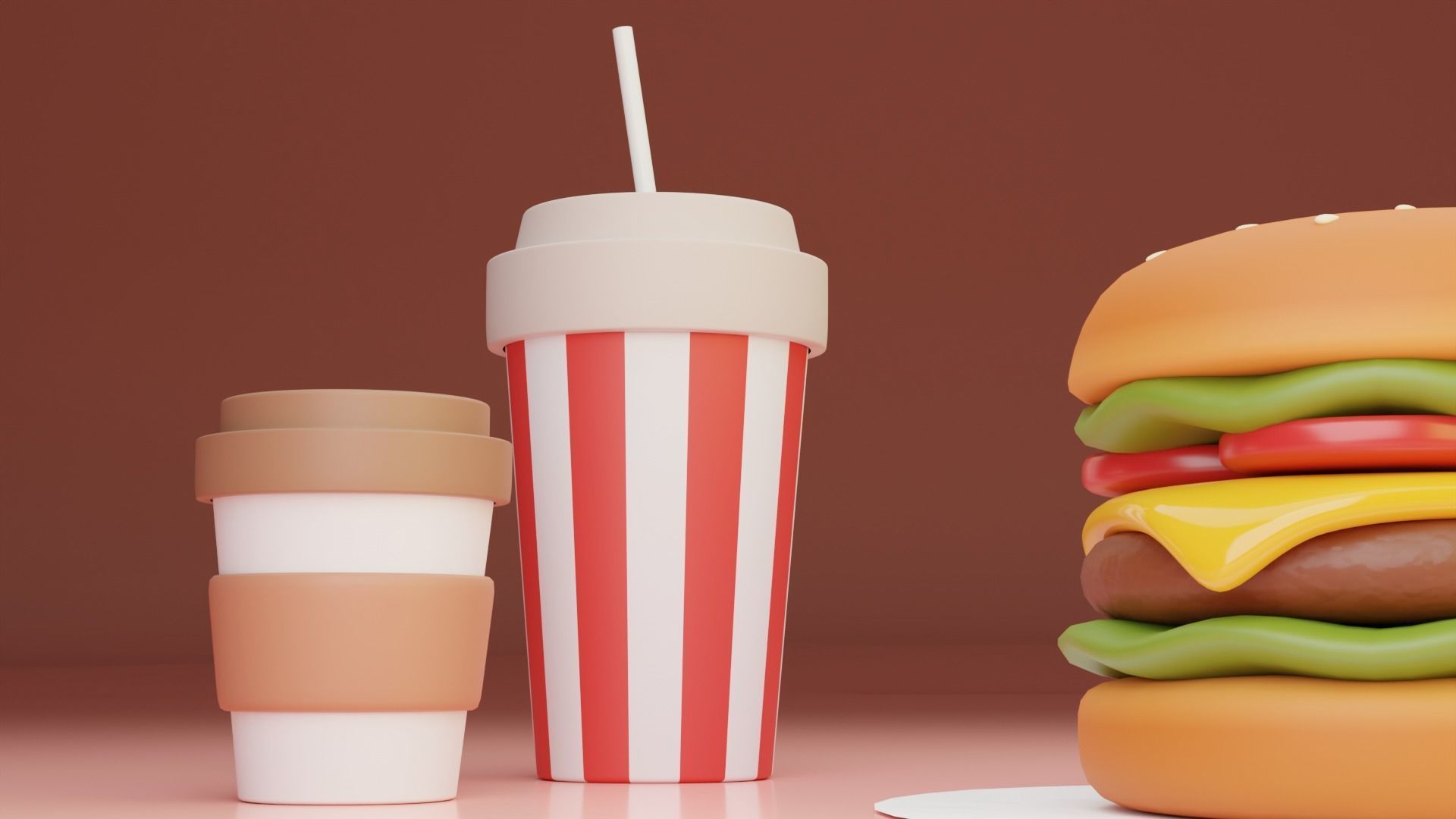 Fast food 3D model | CGTrader