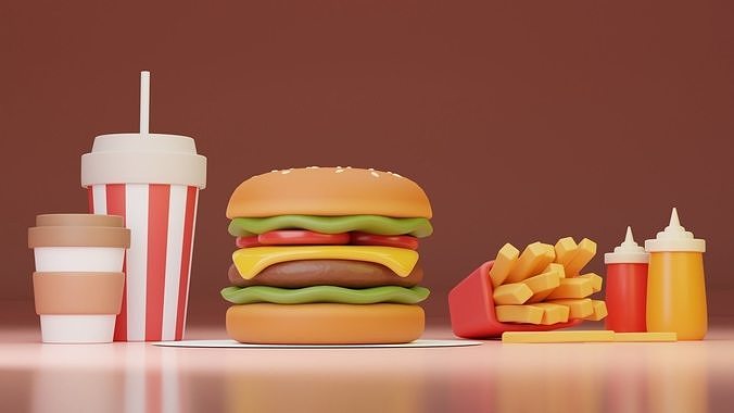 Fast food 3D model | CGTrader