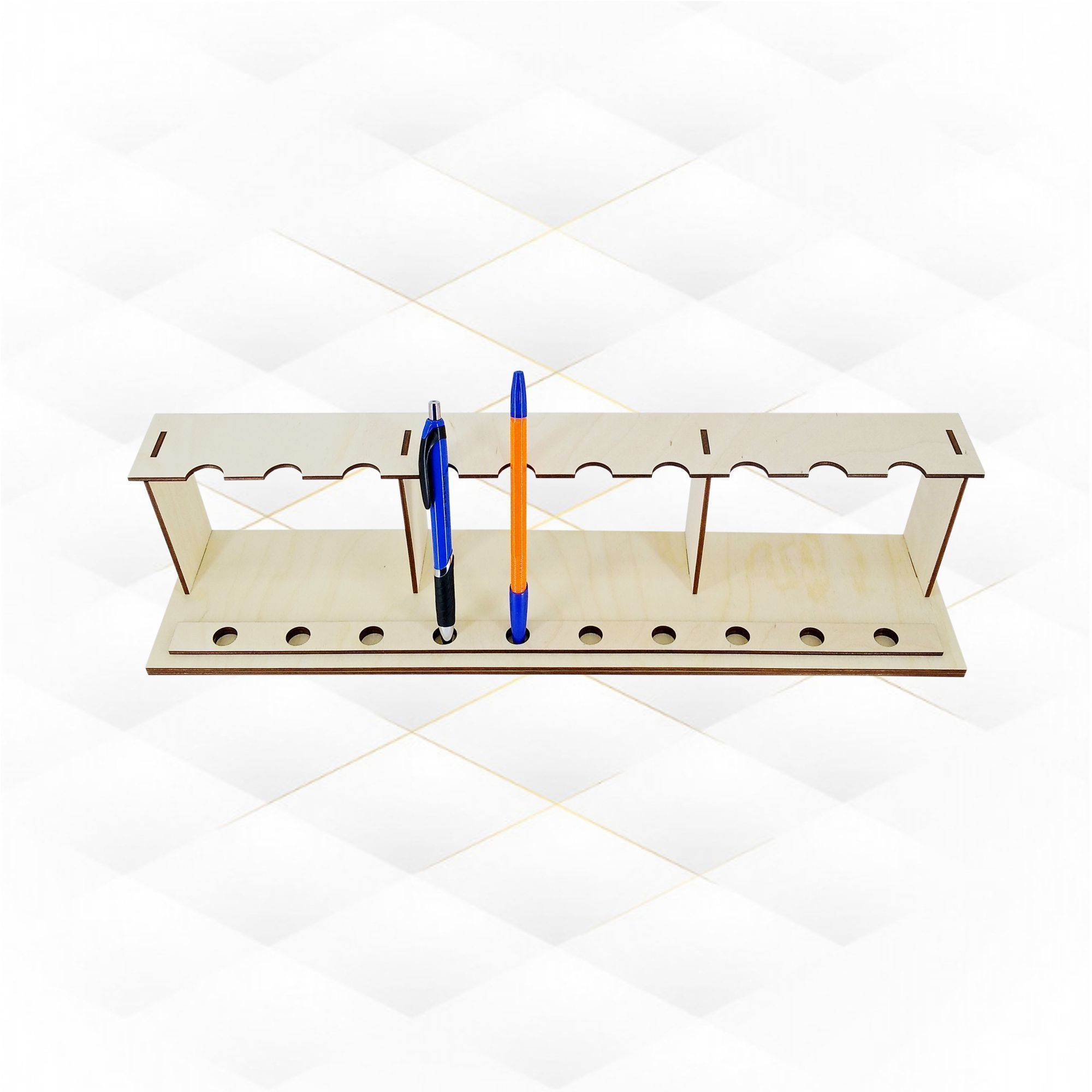 Stand holder for 10 pens design laser cut 3D model 3D printable | CGTrader
