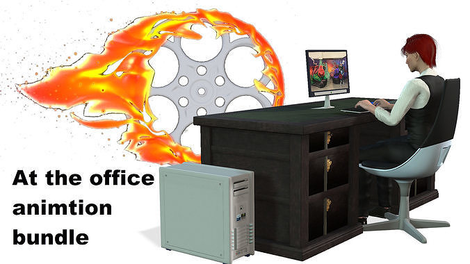 16 Motions capture animation for At the Office 3D model animated rigged ...