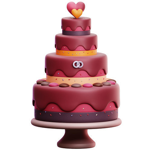 3D model Wedding Cake 3D Icon VR / AR / low-poly | CGTrader