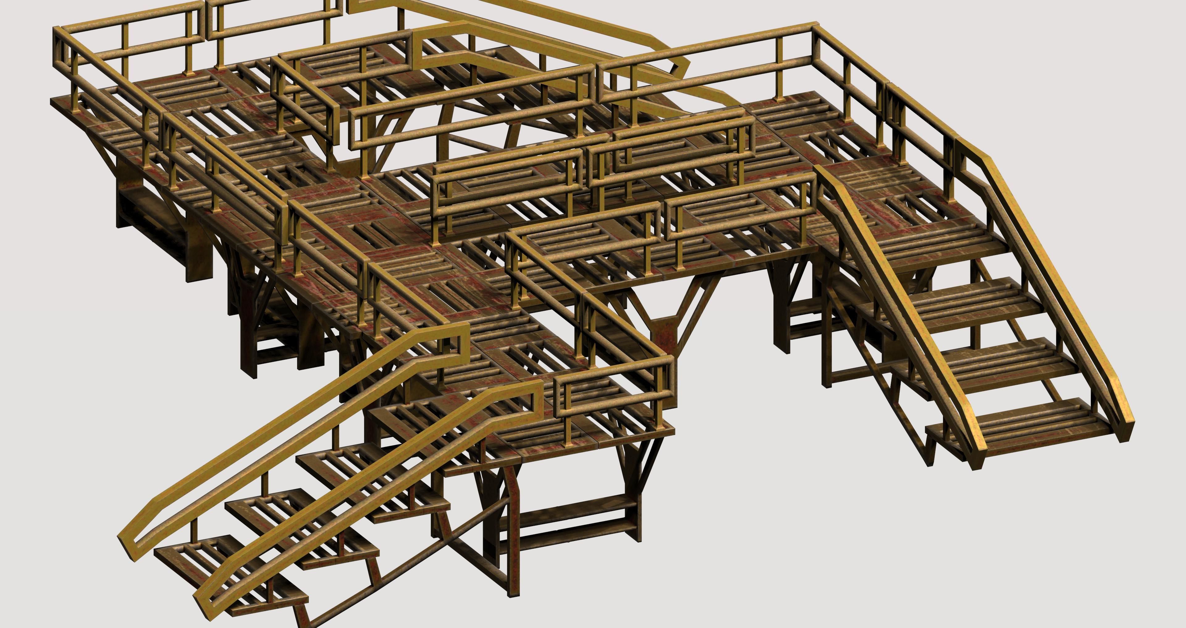 3D model Modular game asset stair platform VR / AR / low-poly | CGTrader