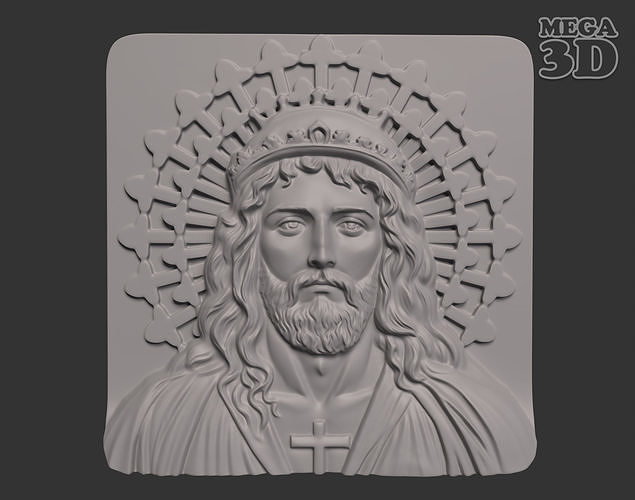 Bas Relief Jesus Portrait 230522 3D model 3D printable | CGTrader