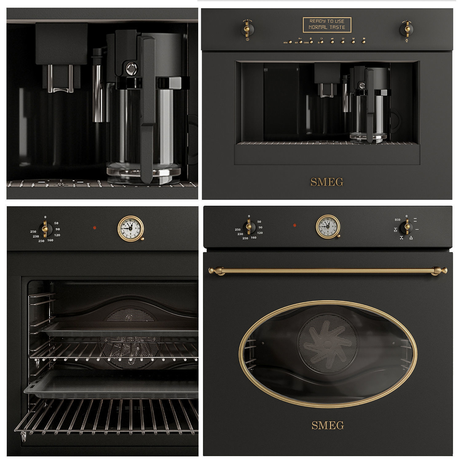 smeg black appliance 3D model | CGTrader
