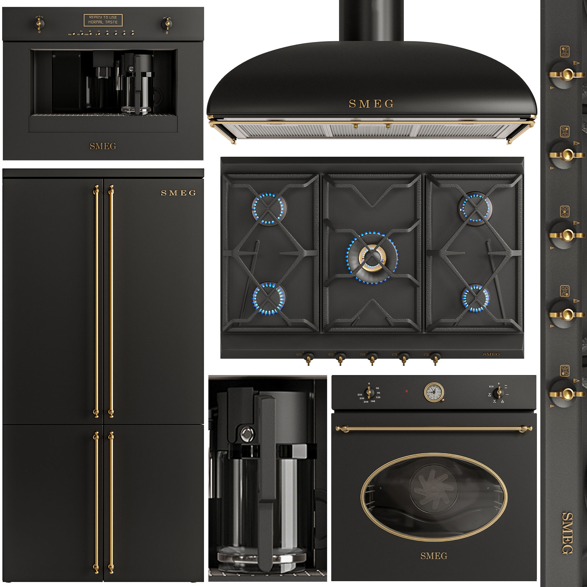 smeg black appliance 3D model | CGTrader