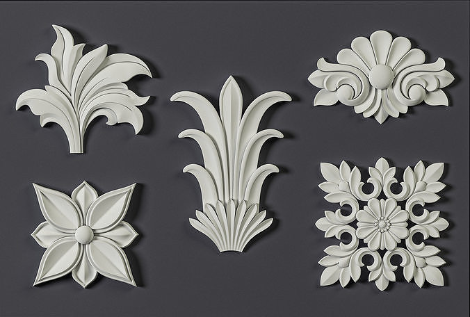 Five Free Ornament Brushes Alphas and 3D Models free 3D model | CGTrader