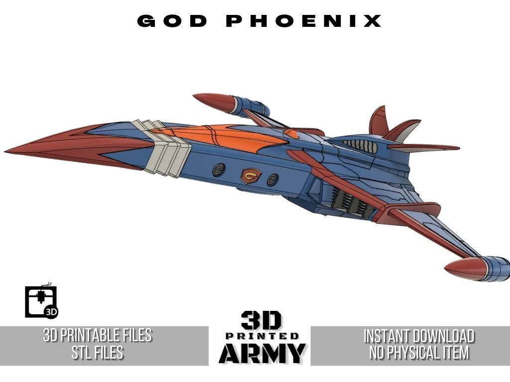Gatchaman GOD PHOENIX starship - 3D printing model - STL 3D model 3D ...