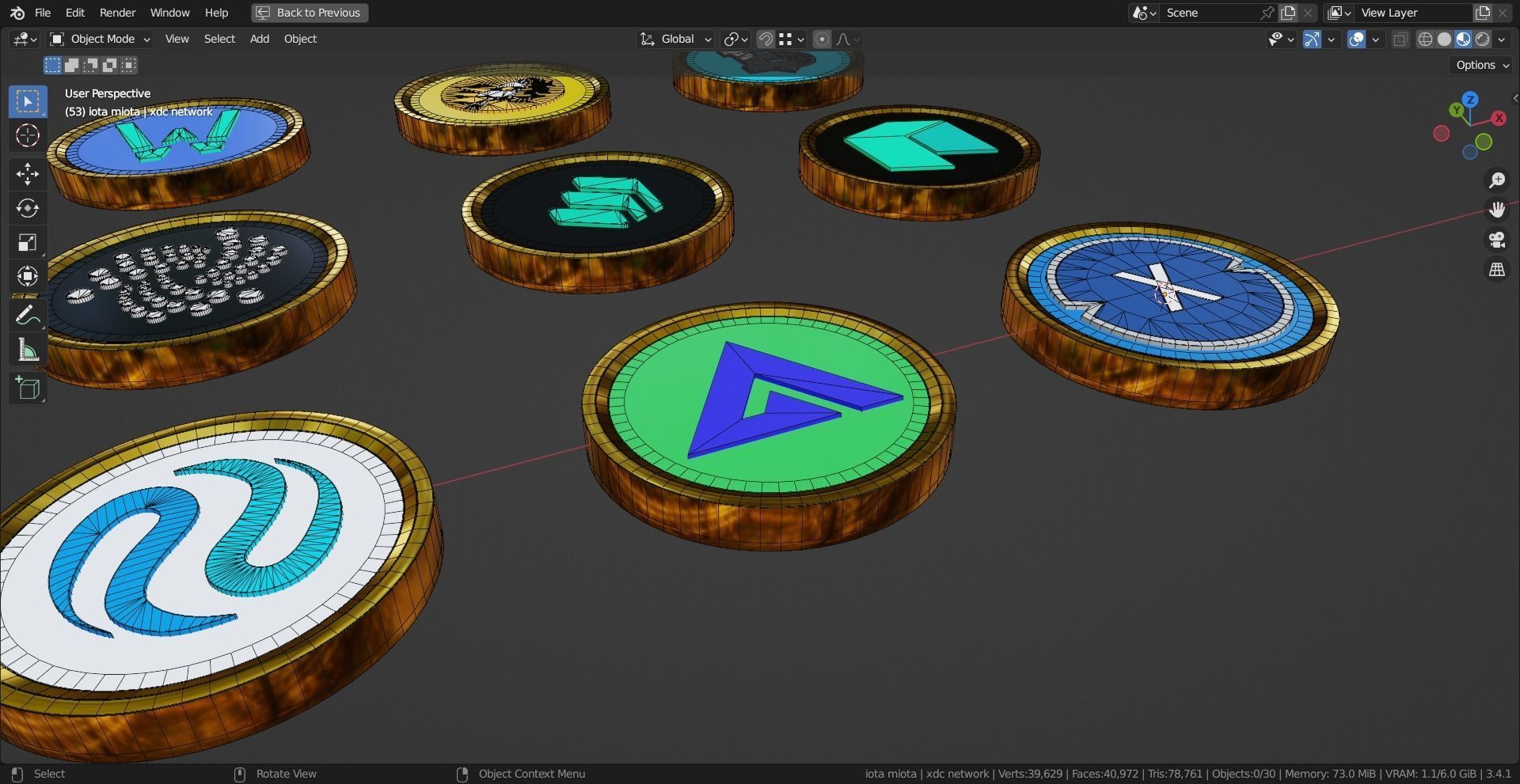 3D model 15 Base Crypto Coins vol4 VR / AR / low-poly | CGTrader
