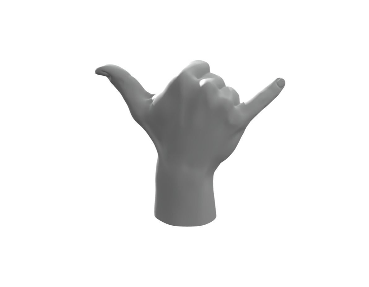 The shaka sign - hand hang loose - Yo Brother 3D model 3D printable ...