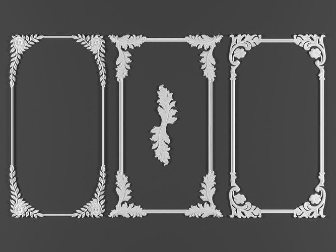 3 ornamental classic decoration frame 3d model kitbash vol 17 3D model ...