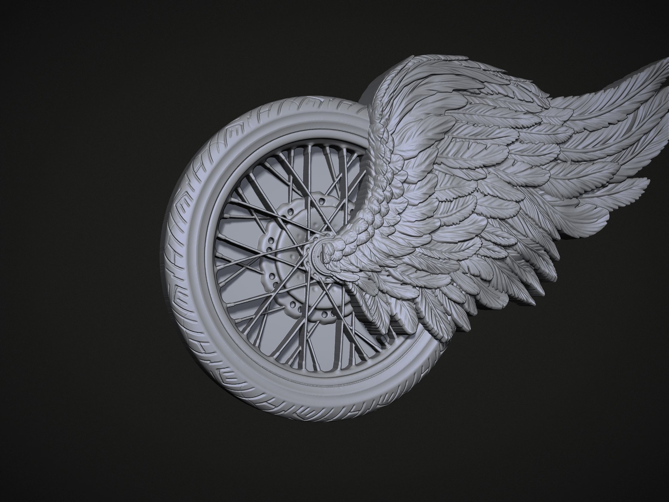 winged wheel 3D model 3D printable | CGTrader