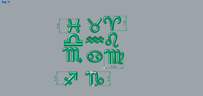 Various Astrology symbols mystic signs jewelry findings 3D model 3D ...