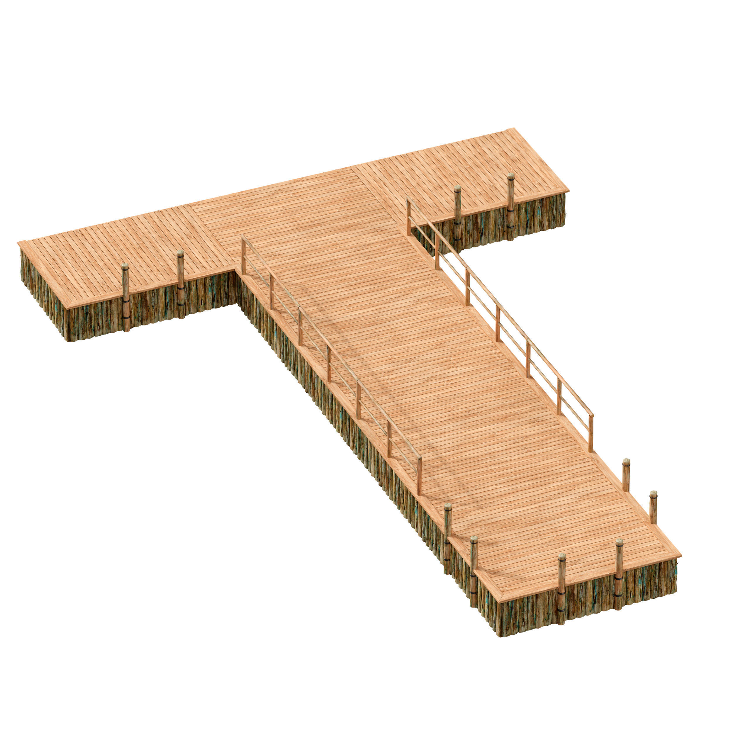 Wooden river pier 3D model | CGTrader
