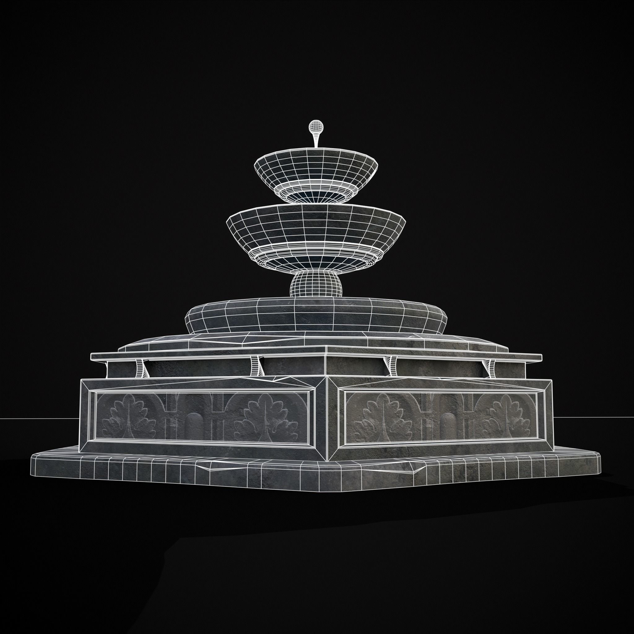 3D model Hexagon Multi Level Fountain VR / AR / low-poly | CGTrader