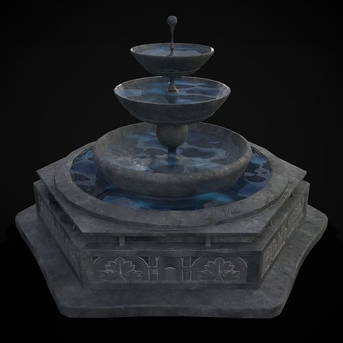 3D model Hexagon Multi Level Fountain VR / AR / low-poly | CGTrader