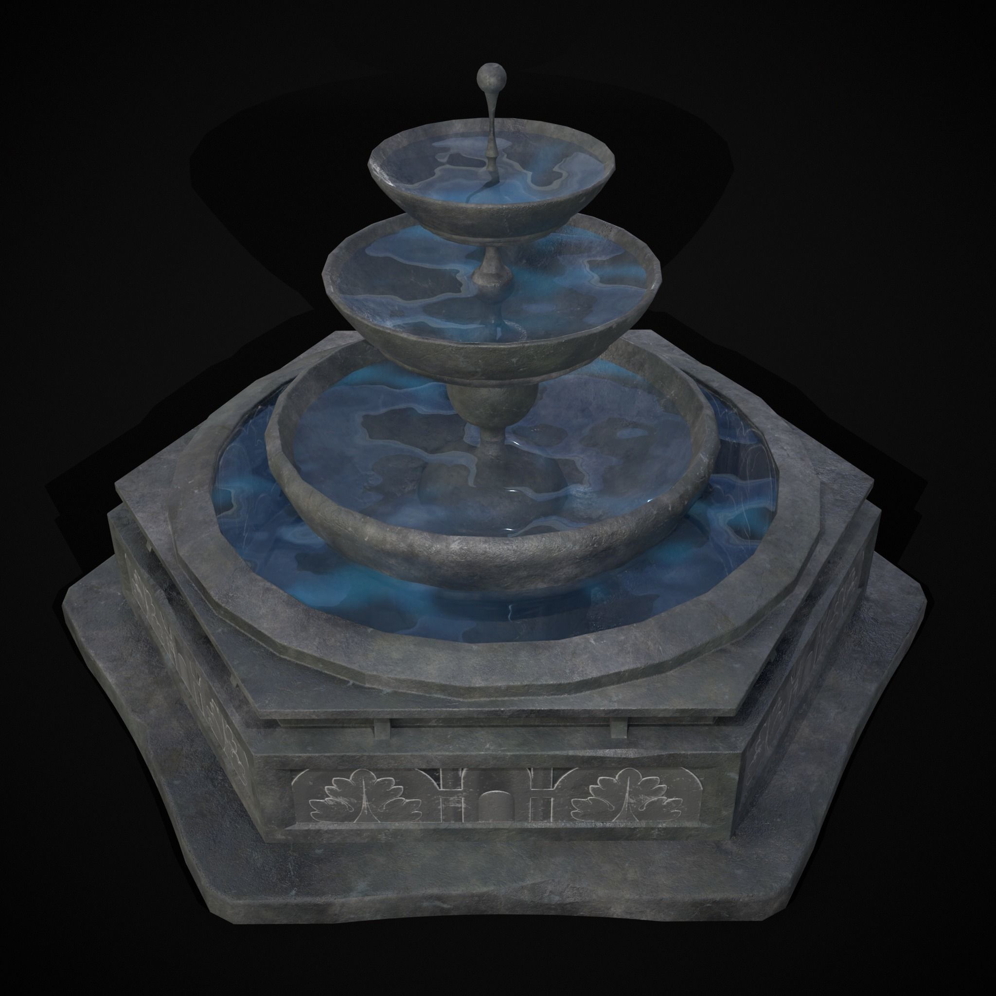 3D model Hexagon Multi Level Fountain VR / AR / low-poly | CGTrader