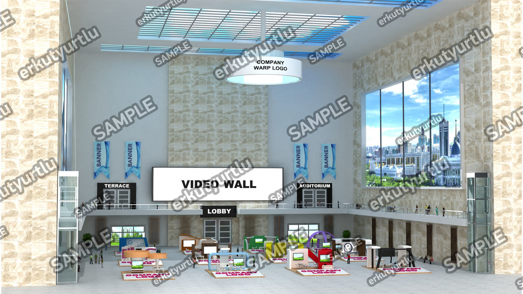 Virtual Exhibition Summit Area Animated People 002 3D model animated ...