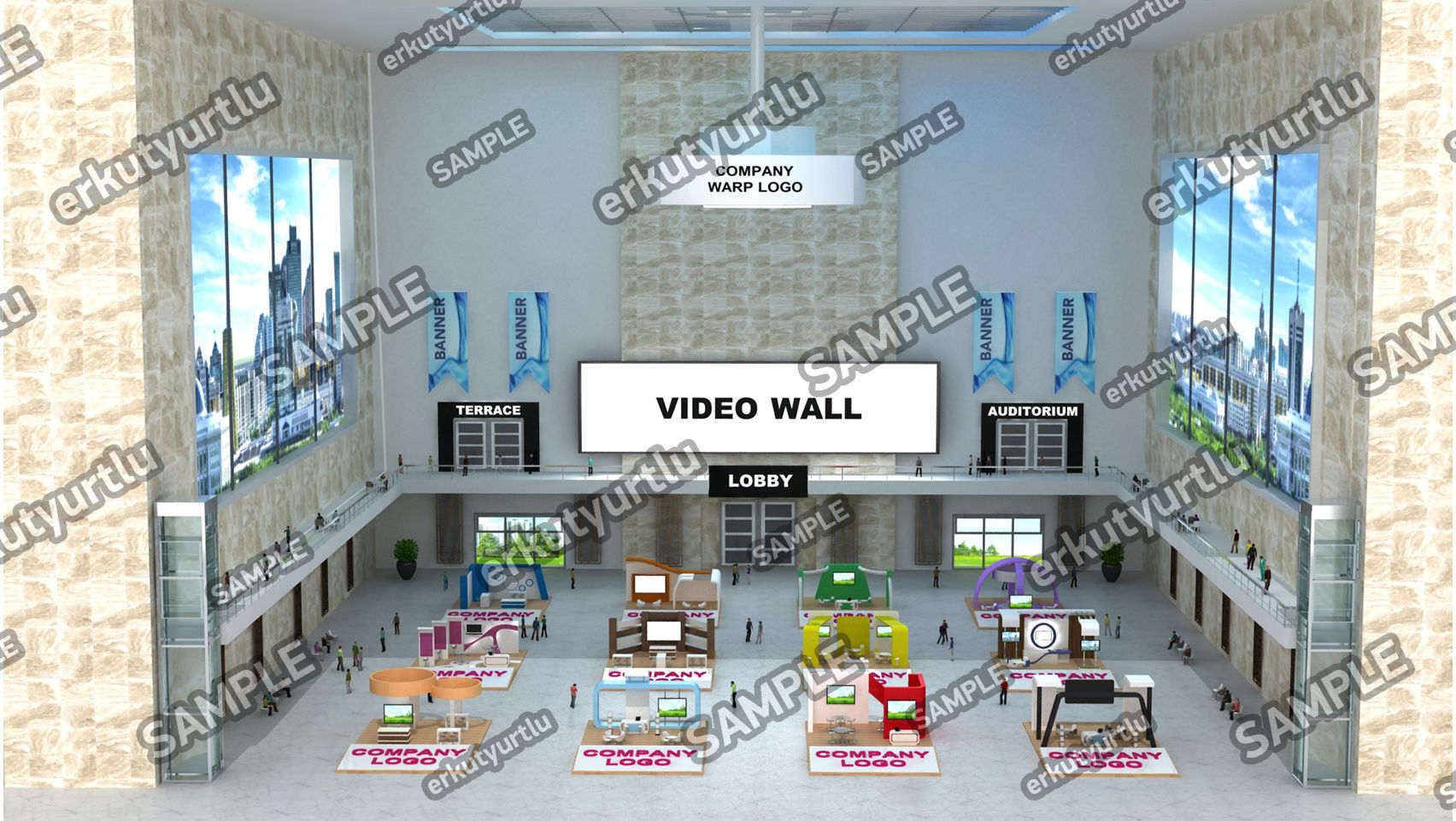 Virtual Exhibition Summit Area Animated People 002 3D model animated ...