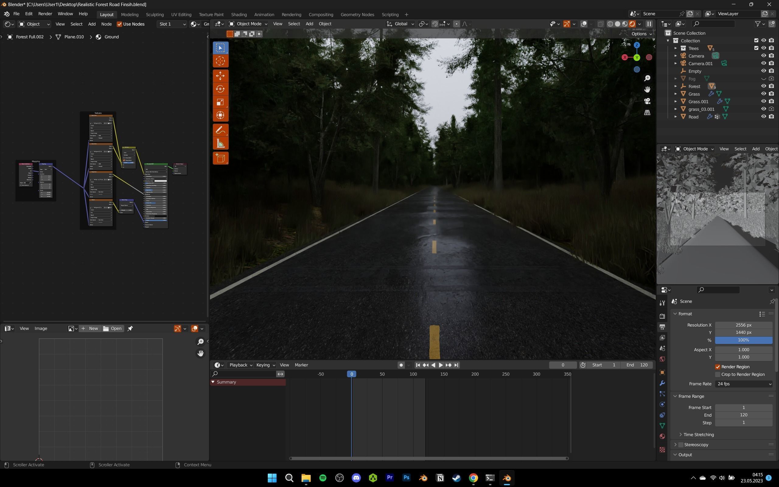 Realistic Forest Road Scene 3D Blender File Textured 3D model | CGTrader