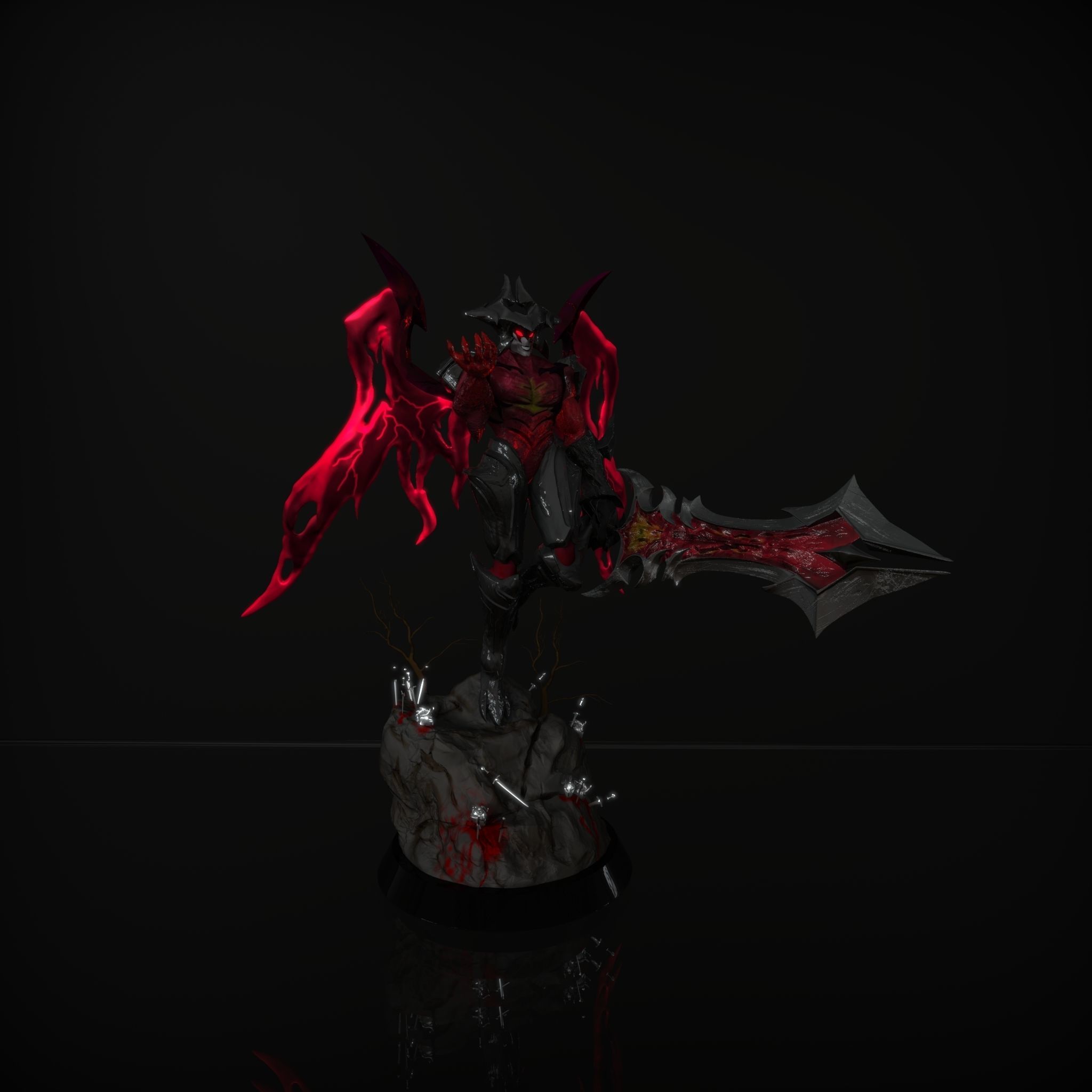 Aatrox base skin Figure League of legends Statue AAA 3D model 3D ...