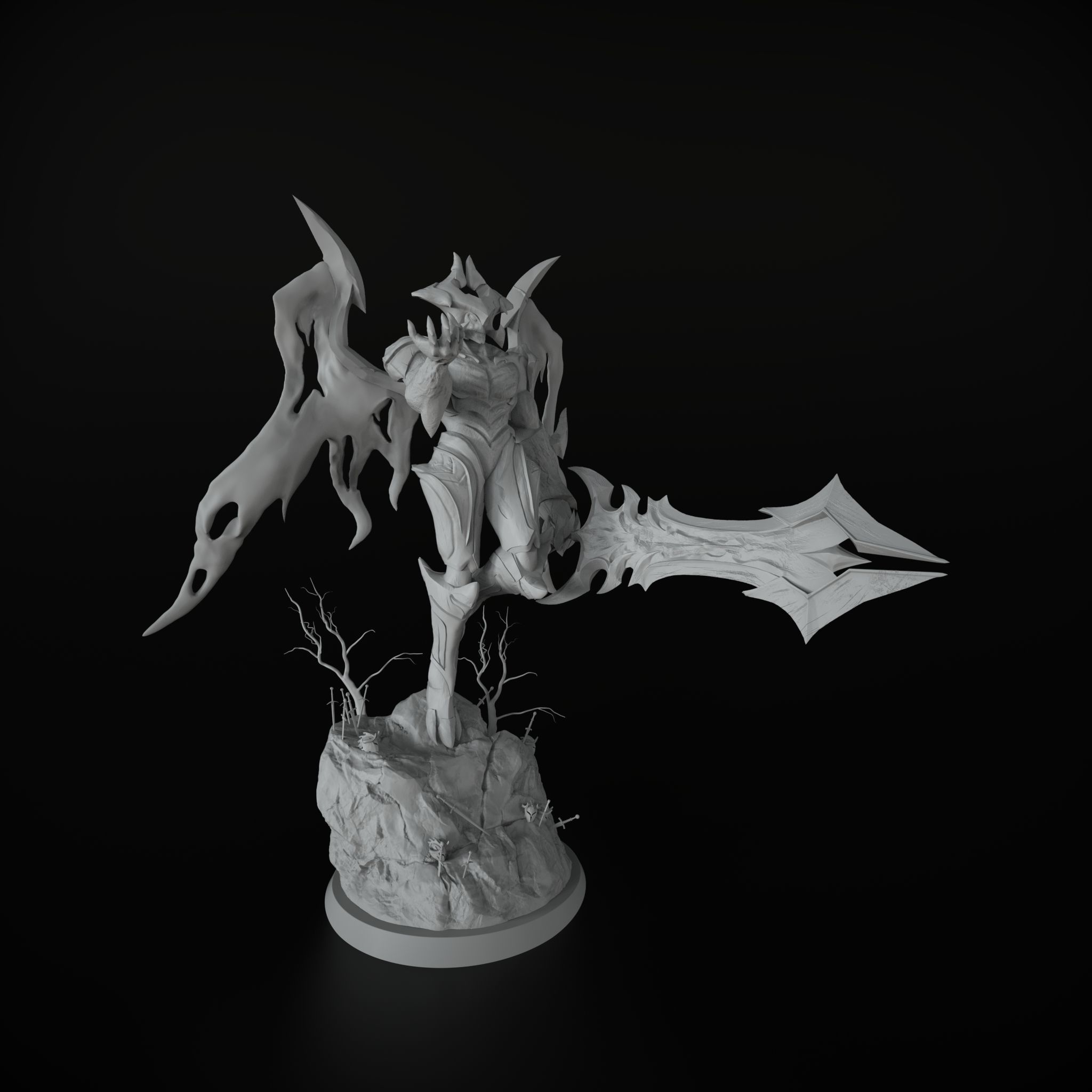 Aatrox base skin Figure League of legends Statue AAA 3D model 3D ...