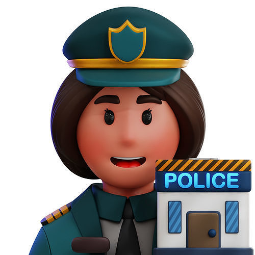 3D model Police Officer Avatar 3D Icon VR / AR / low-poly | CGTrader