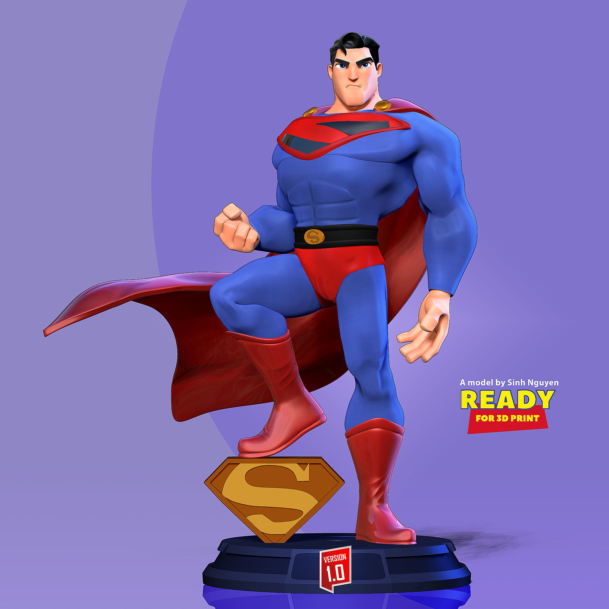 Superman Stylized 3D model 3D printable | CGTrader