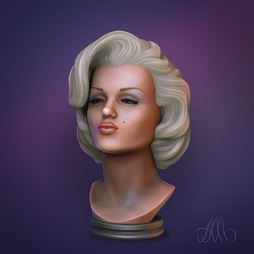Marilyn 3D model 3D printable | CGTrader