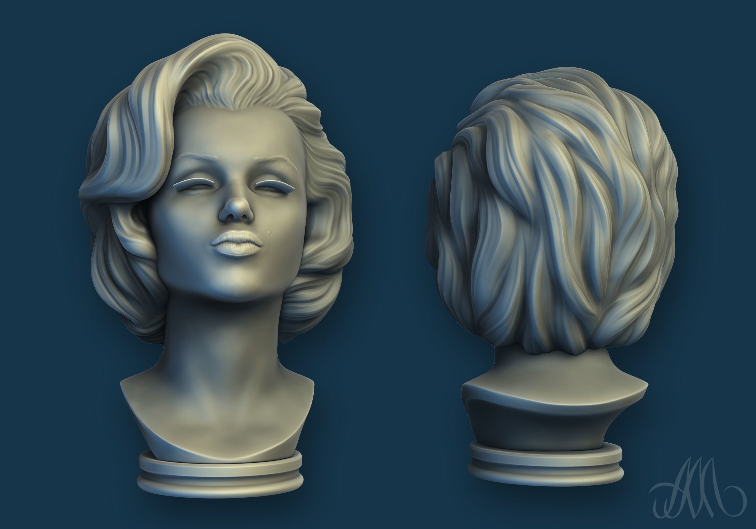 Marilyn 3D model 3D printable | CGTrader