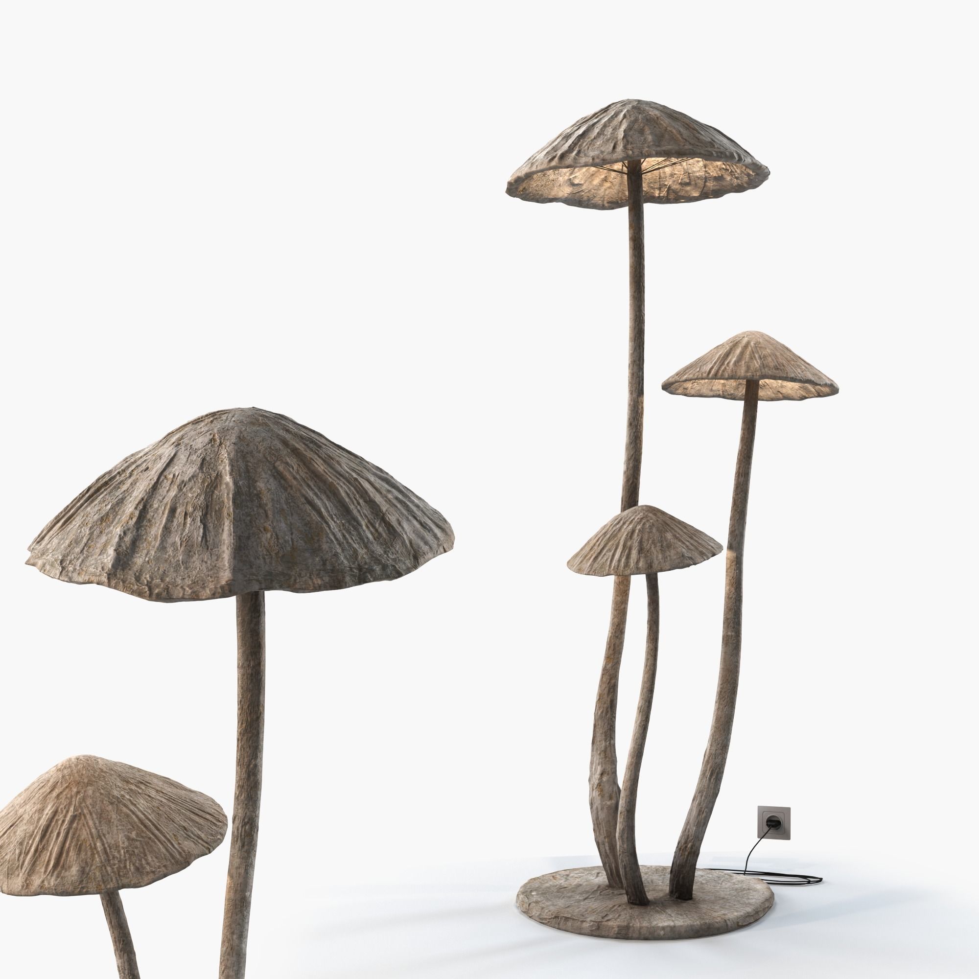 Floor Lamp Mushrooms 3D model | CGTrader