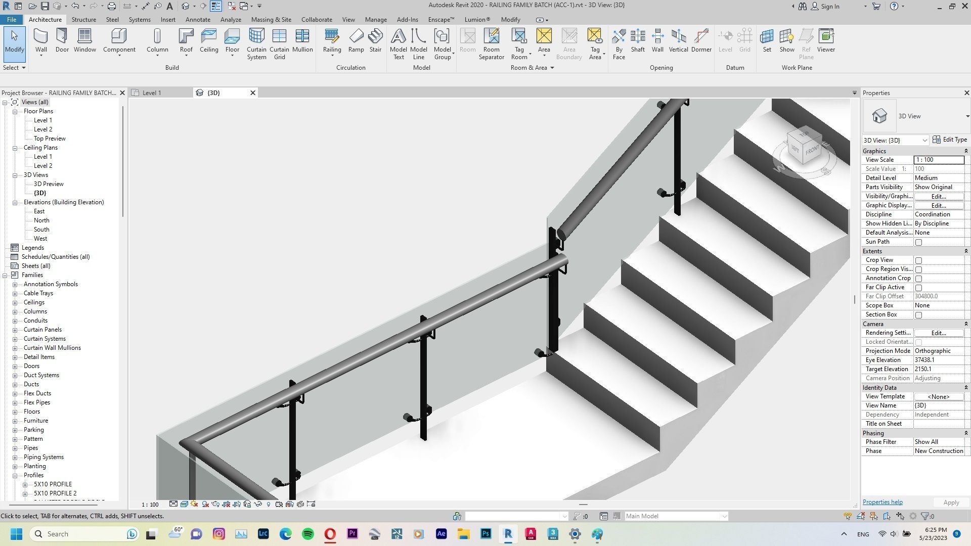 Railing Revit Family Batch 3D model | CGTrader