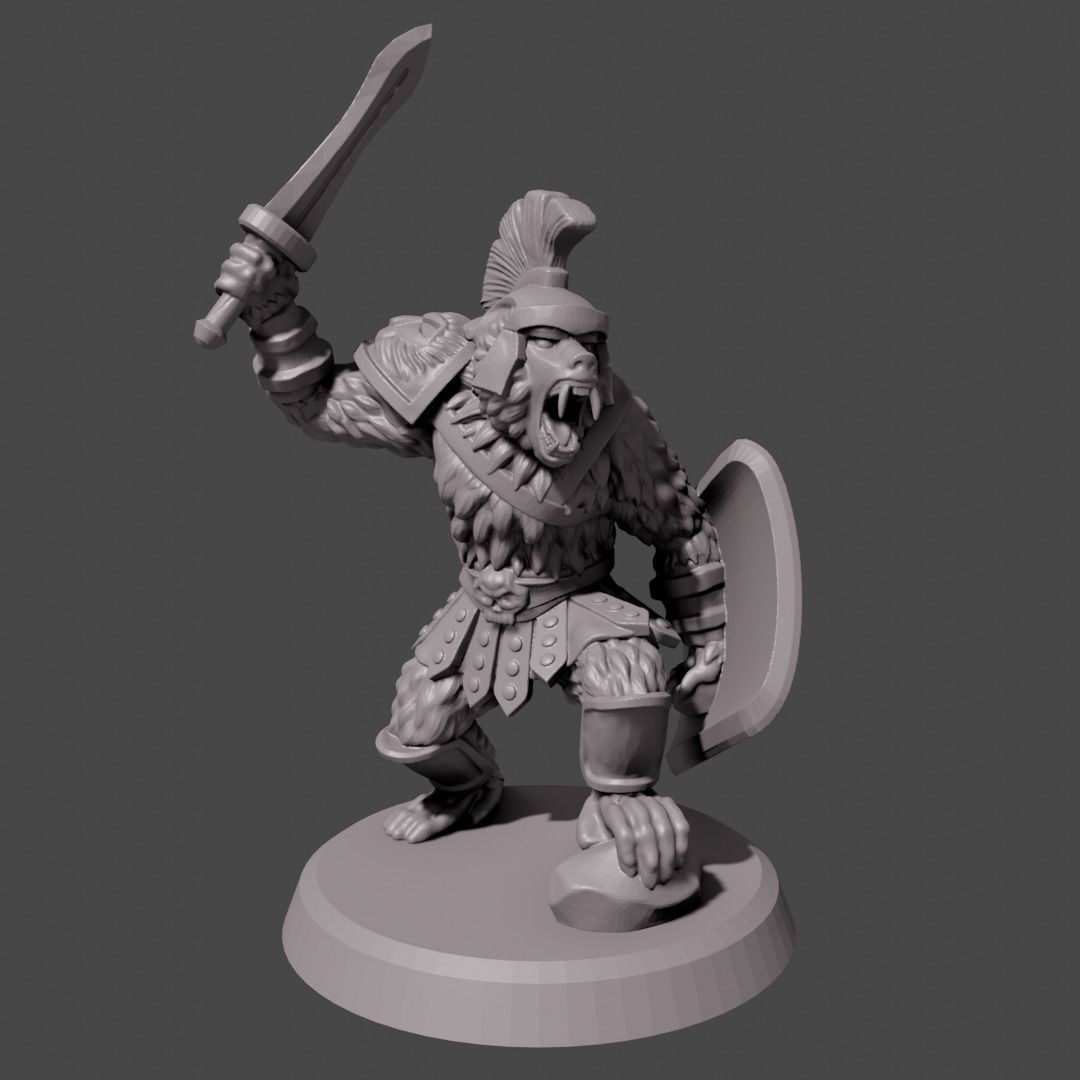 gladiator monkey Full Sheild 3D model 3D printable | CGTrader