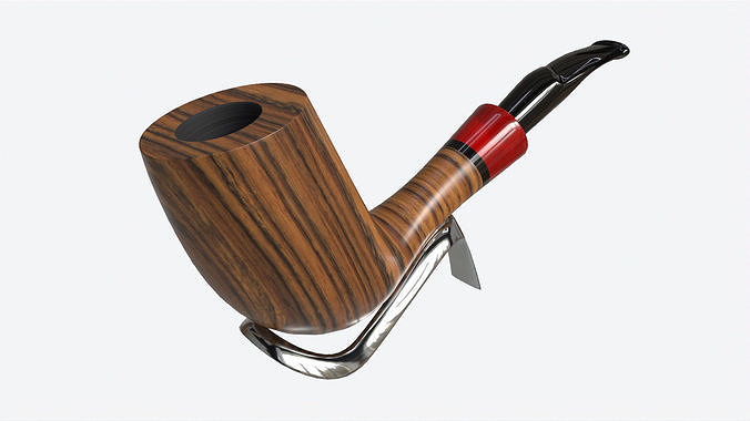 Smoking Pipe Half-bent Briar Wood 01 3D model | CGTrader