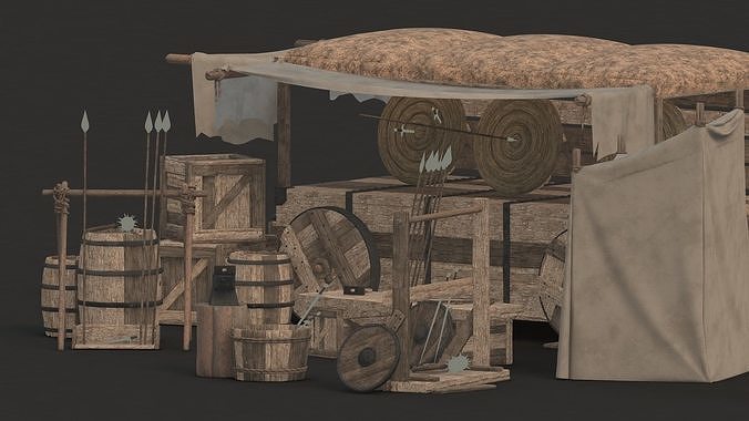 3D model medieval market VR / AR / low-poly | CGTrader