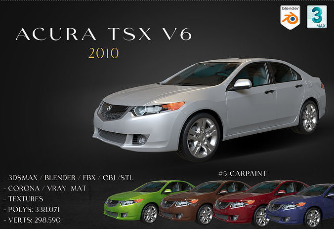 3D model Acura tsx v6 2010 VR / AR / low-poly | CGTrader
