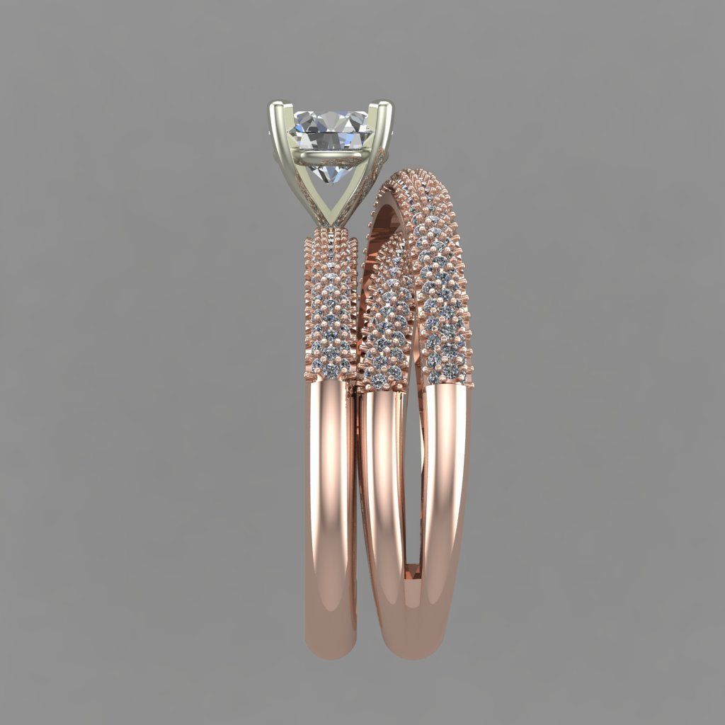 Rose Gold Diamond 3D Print Ring Model 3D model 3D printable | CGTrader