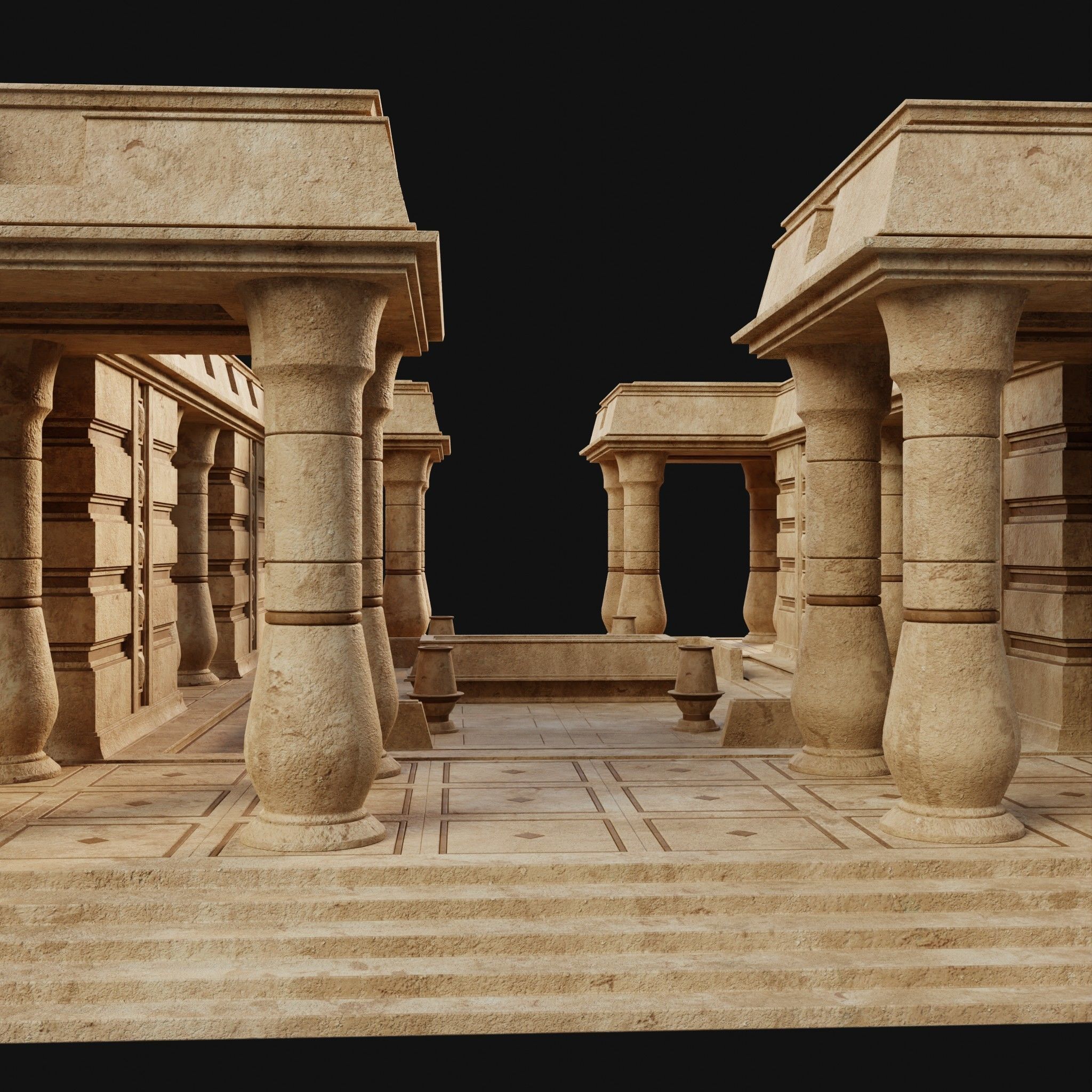 3D model EGYPTIAN ANCIENT ATRIUM TEMPLE EGYPT BATHHOUSE COLLECTION VR ...