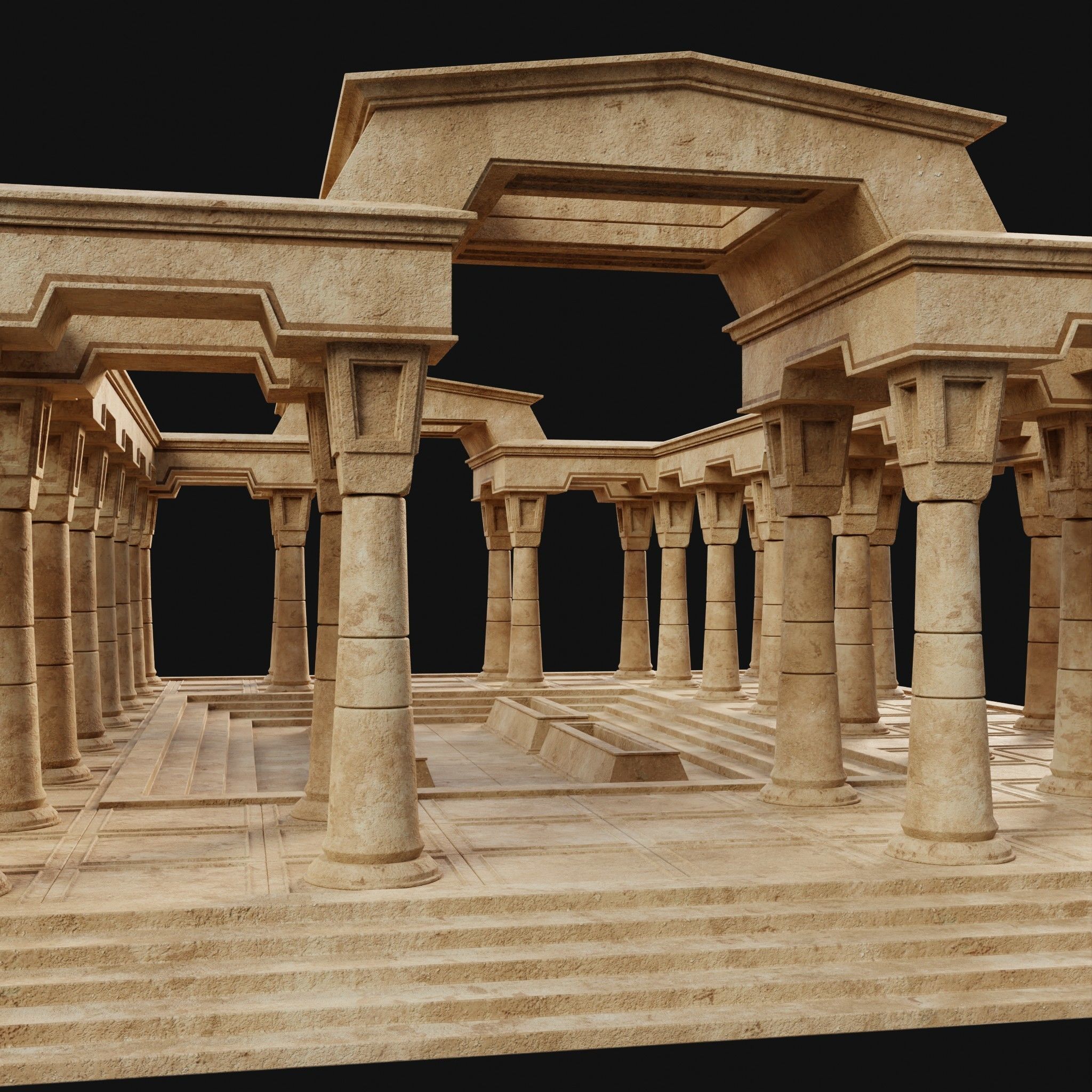 3D model EGYPTIAN ANCIENT ATRIUM TEMPLE EGYPT BATHHOUSE COLLECTION VR ...