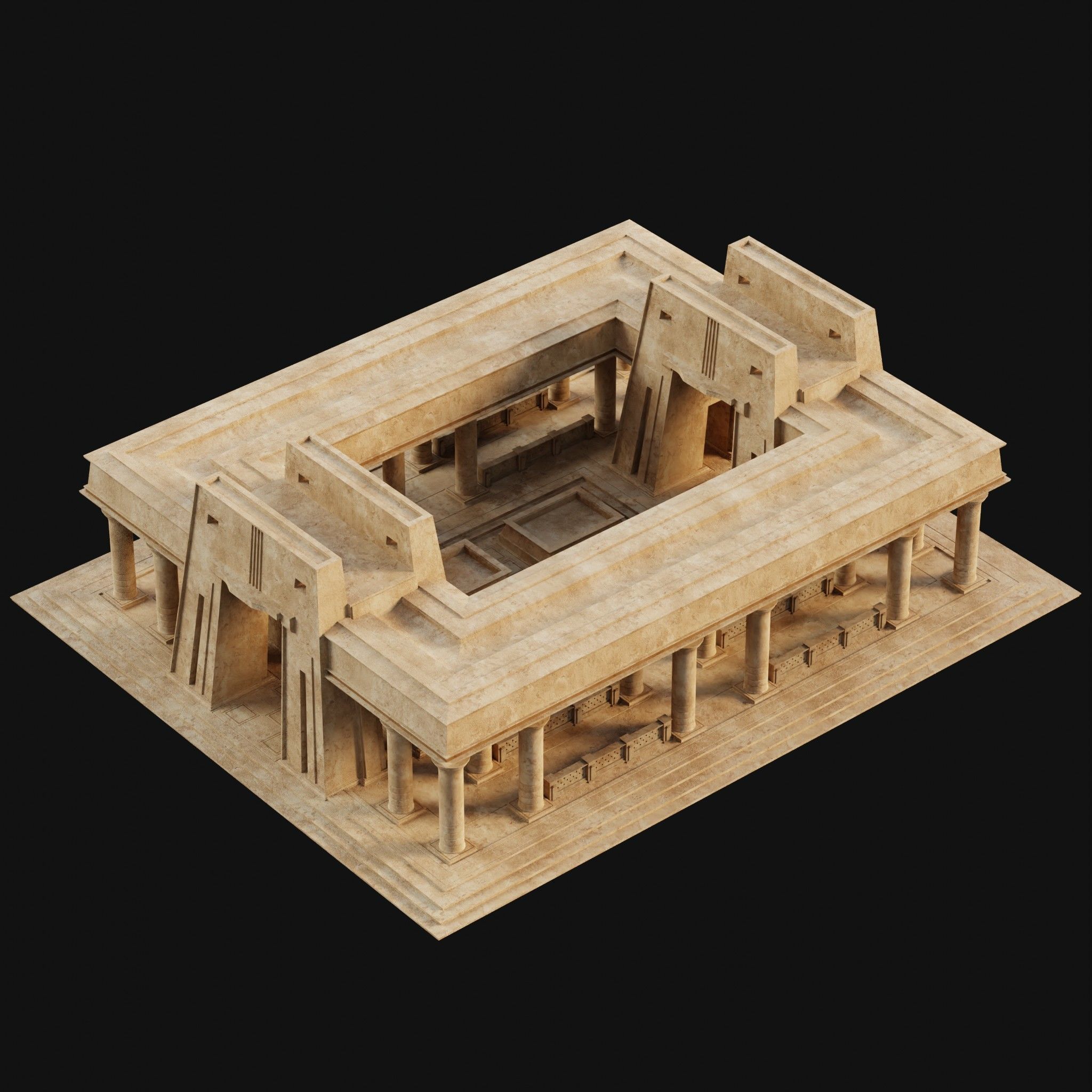 3D model EGYPTIAN ANCIENT ATRIUM TEMPLE EGYPT BATHHOUSE COLLECTION VR ...