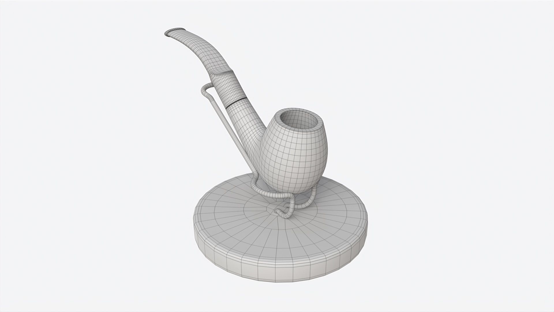 Smoking Pipe Holder Wire with Pipe 3D model | CGTrader