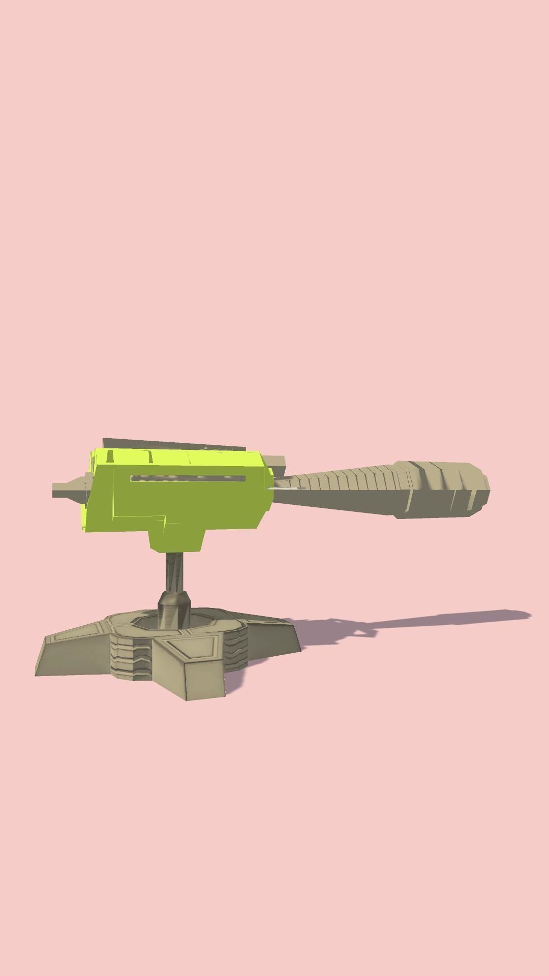 3D model Turret w Cannon Low poly with High Poly VR / AR / low-poly ...